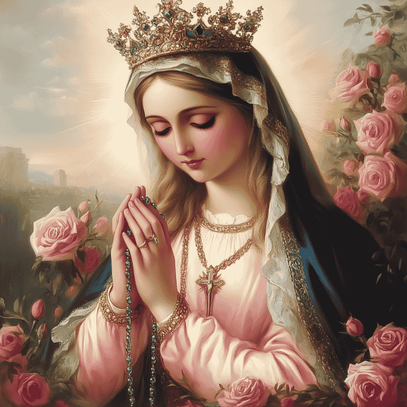 Maria med blommor | Diamond Painting – Diamond Painting Sweden