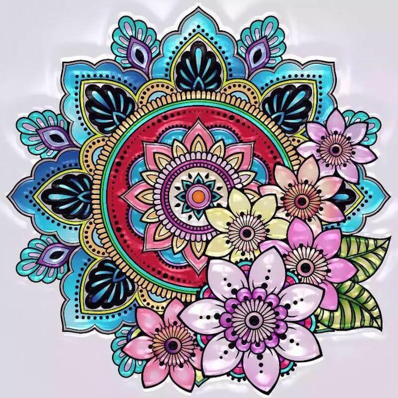 Mandala blommor | Diamond painting – Diamond Painting Sweden